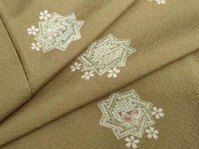 平和屋着物●上質な小紋　草花文　正絹　逸品　DAAW5146ud