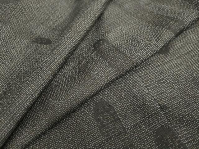 平和屋着物●結城紬　100亀甲　抽象文様　正絹　逸品　DAAW5152ud
