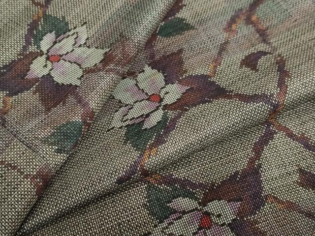 平和屋着物●本場大島紬　9マルキ　枝花文　正絹　逸品　DAAW5189ud