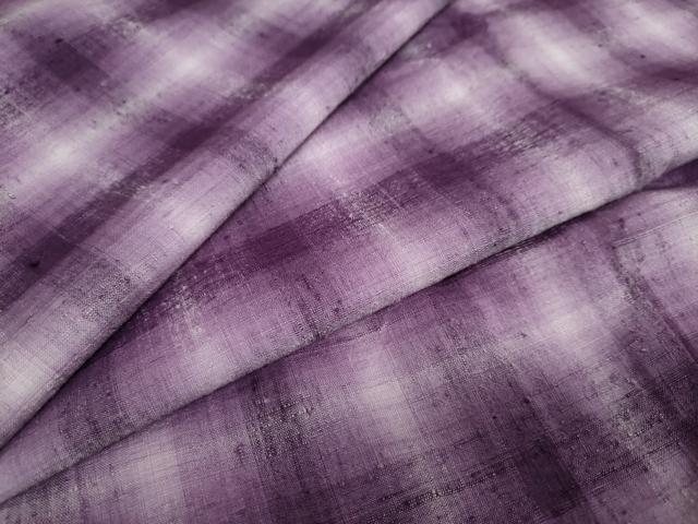 平和屋着物●上質な紬　格子文　小田急百貨店扱い　正絹　逸品　DAAW5212ud