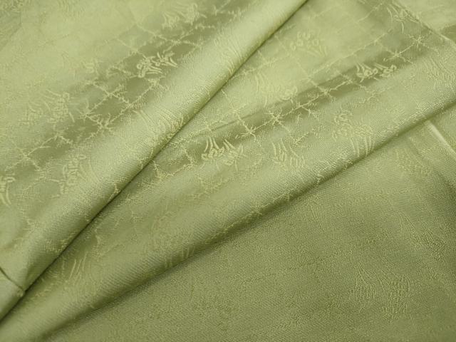 平和屋着物●上質な色無地　草花地紋　根岸色　やまと誂製　正絹　逸品　DAAW5254ud