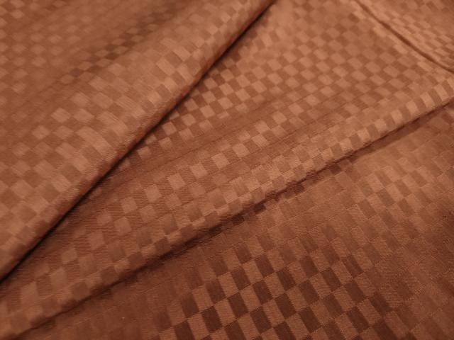 平和屋着物●上質な紬　市松綾織　正絹　逸品　DAAW5278ud