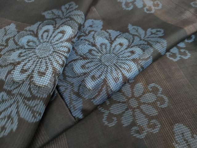 平和屋着物●本場大島紬　割り込み絣　舞花文　正絹　逸品　未使用　DAAW5298ud