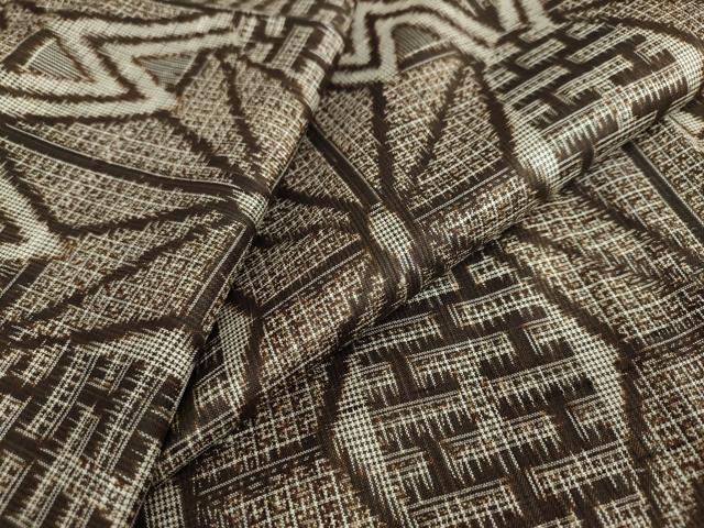 平和屋着物●本場大島紬　龍郷絣　麻の葉文様　正絹　逸品　DAAW5304ud