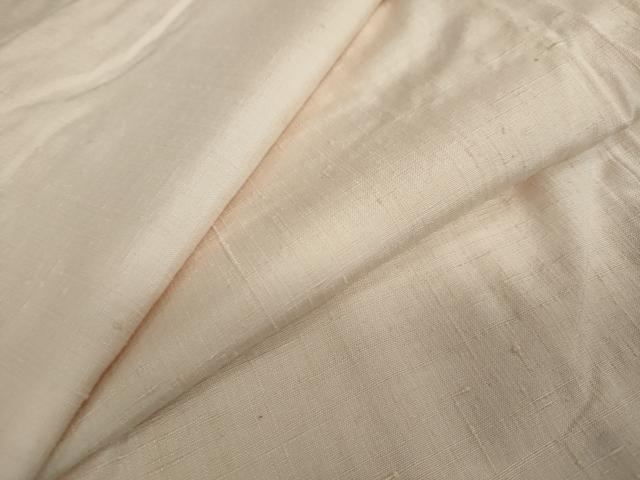 平和屋着物●上質な紬　薄卵色　正絹　逸品　DAAW5308ud