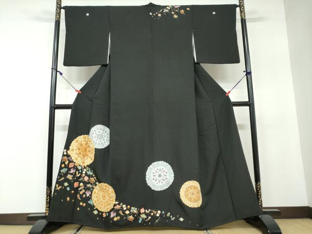 平和屋着物●訪問着　駒刺繍　宝尽くし草花文　金銀彩　正絹　逸品　DAAW5316ud