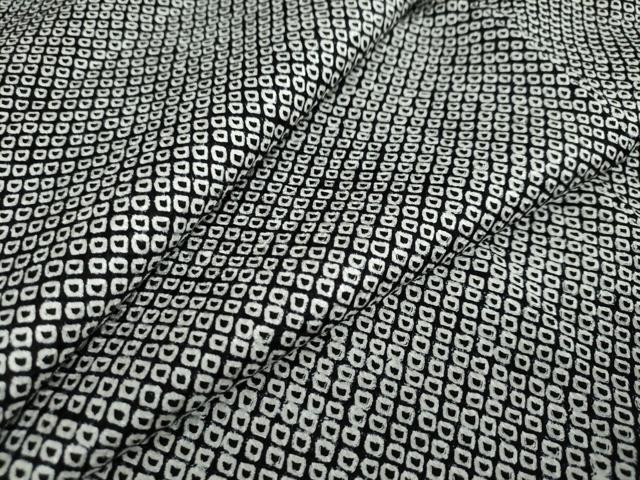 平和屋着物●大変加工の良い総絞り小紋　黒地　正絹　逸品　DAAW5333ud