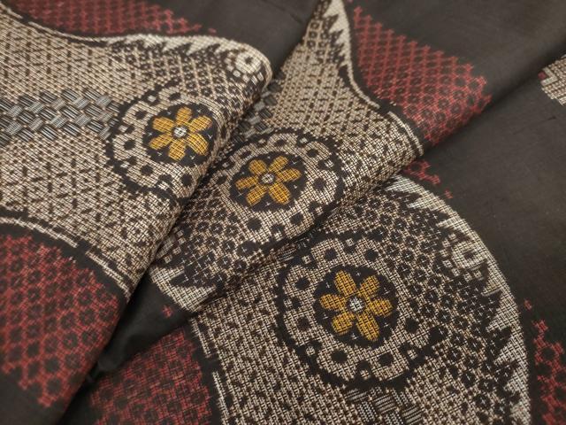 平和屋着物●本場大島紬　割り込み絣　変わり間道　正絹　逸品　DAAW5339ud