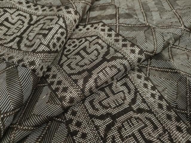 平和屋着物●本場大島紬　龍郷絣　抽象文様　正絹　逸品　DAAW5342ud