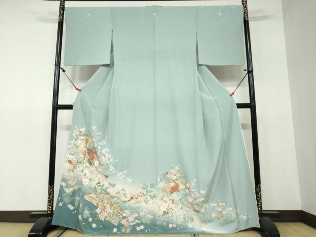 平和屋着物●豪華色留袖　駒刺繍　文箱草花文　暈し染め　金彩　正絹　逸品　DAAW5367ud