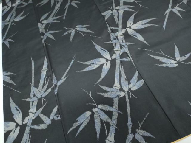 平和屋着物●上質な紬　笹竹文　正絹　逸品　DAAW5386ud