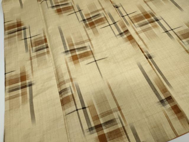 平和屋着物●上質な紬　絣文様　正絹　逸品　DAAW5389ud