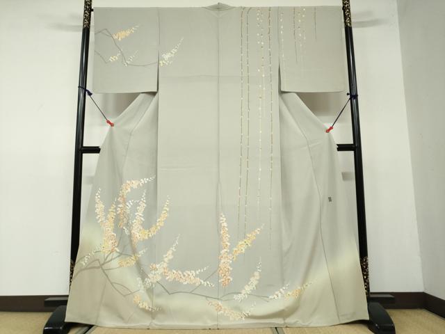 平和屋着物●訪問着　友禅　作家物　枝花文　暈し染め　正絹　逸品　DAAW5392ud