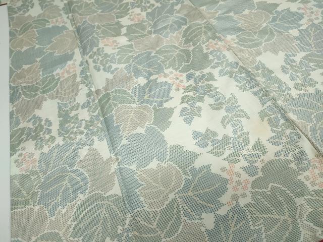 平和屋着物●上質な紬　葡萄蔦の葉文　正絹　逸品　DAAW5396ud
