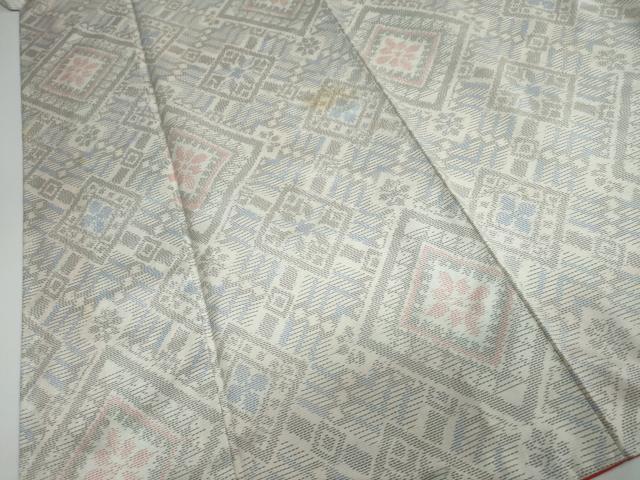 平和屋着物●本場大島紬　花菱文　正絹　逸品　DAAW5399ud