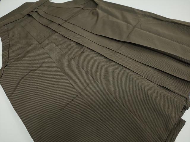平和屋着物●男性　馬乗り袴　縞　正絹　逸品　DAAW5407ud
