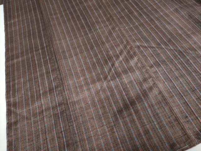 平和屋着物●上質な紬 　縞　正絹　逸品　未使用　DAAW5417ud