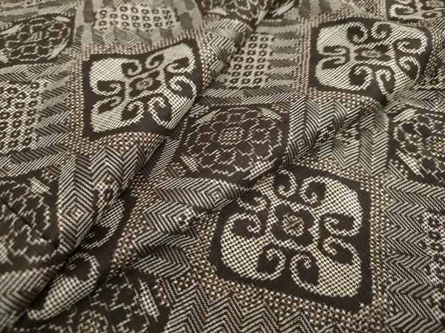 平和屋着物●希少　本場大島紬　龍郷絣　花菱文　正絹　逸品　DAAW5425ud