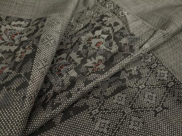 平和屋着物●本場大島紬　7マルキ　色紙重ね草花文　正絹　逸品　DAAW5436ud