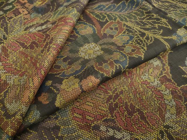 平和屋着物●本場大島紬　7マルキ　洋花文　正絹　逸品　未使用　DAAW5448ud