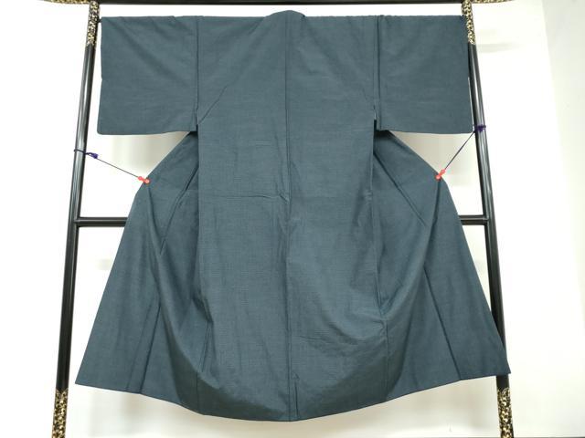 平和屋着物●男性　本場大島紬　変わり格子　正絹　逸品　DAAW5458ud