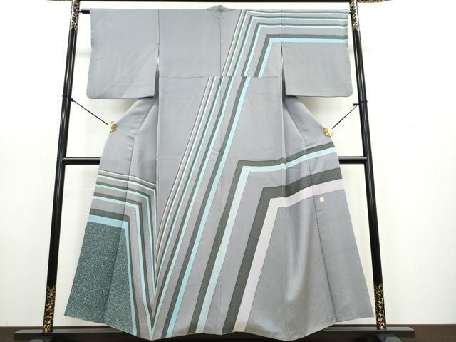 平和屋着物●人間国宝 森口華弘愛弟子　薪糊作家　坂井修　訪問着　抽象文様　正絹　逸品　DAAW5494ud