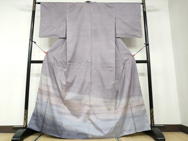 平和屋着物●本場染大島紬　色留訪問着　霞文　正絹　逸品　DAAW5511ud