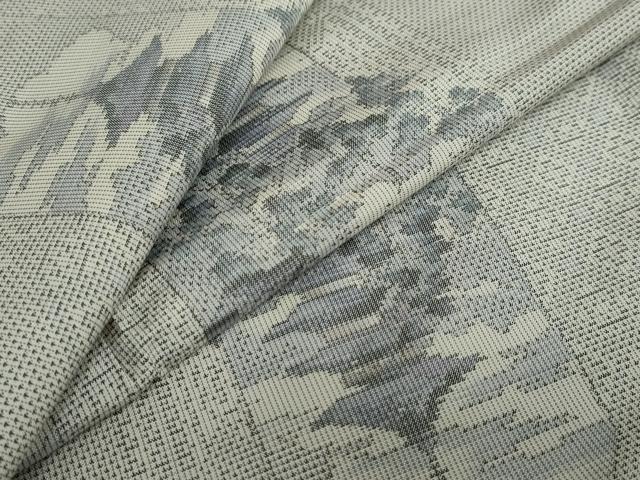 平和屋着物●本場大島紬　白大島　9マルキ　総絣　風景文　正絹　逸品　DAAW5518ud