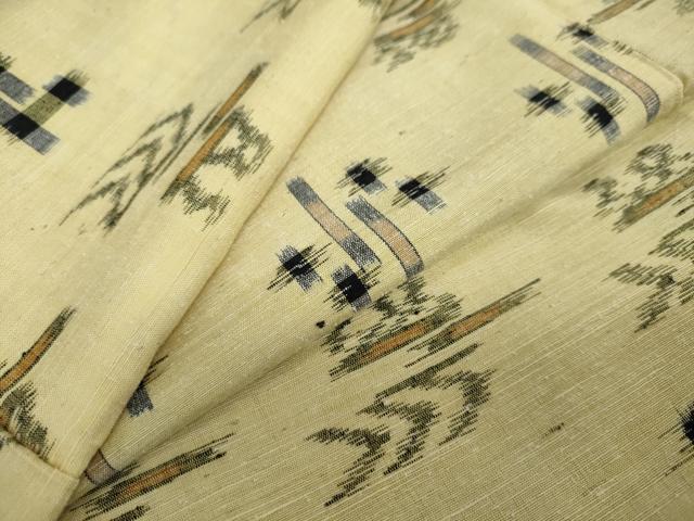 平和屋着物●上質な紬　絣文様　正絹　逸品　DAAW5526ud