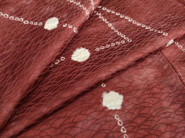 平和屋着物●上質な小紋　絞り　抽象文様　正絹　逸品　DAAW5535ud