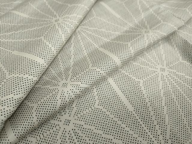 平和屋着物●本場大島紬　白大島　7マルキ　麻の葉文様　正絹　逸品　DAAW5553ud