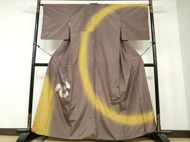 平和屋着物●中村玉緒　訪問着　紬地　心　銀彩　正絹　逸品　DAAW5561ud