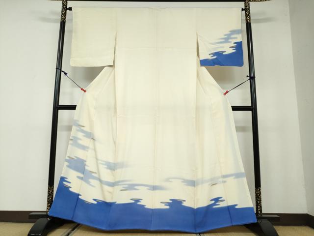 平和屋着物●訪問着　雲霞波文　暈し染め　金彩　正絹　逸品　DAAW5562ud