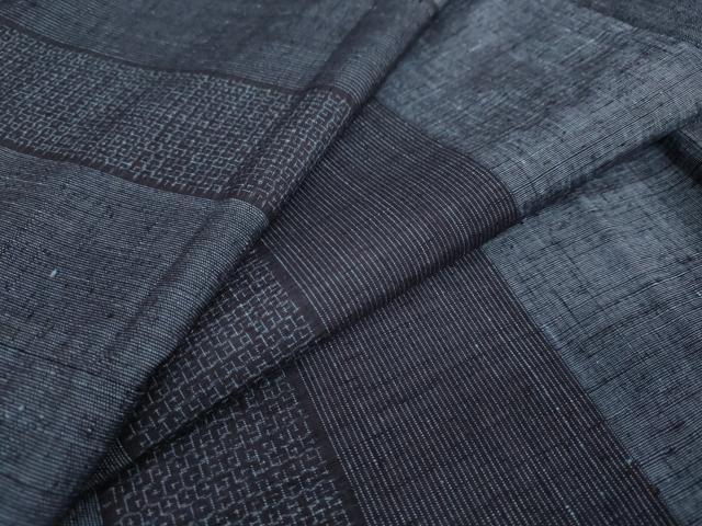 平和屋着物●結城紬　80亀甲　間道　正絹　逸品　未使用　DAAW5599ud