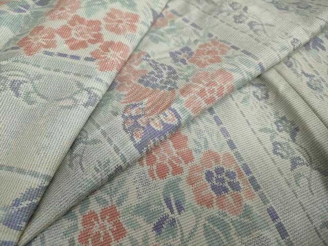 平和屋着物●上質な紬　花鳥間道　正絹　逸品　DAAW5639ud