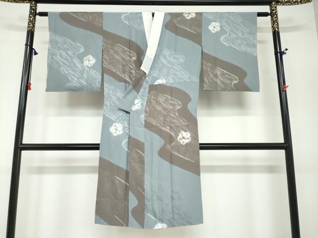 平和屋着物●長襦袢　無双仕立て　絞り　流水花文　正絹　逸品　DAAW5683ud