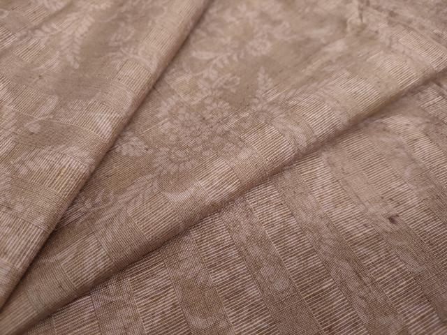 平和屋着物●上質な紬　花鳥文　正絹　逸品　DAAW5699ud