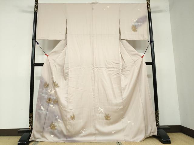 平和屋着物●訪問着　駒刺繍　草花文　暈し染め　金彩　高島屋扱い　ロング丈　正絹　逸品　DAAW5772ud