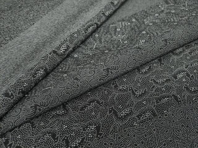 平和屋着物●江戸小紋　横段草花文　正絹　逸品　DAAW5775ud