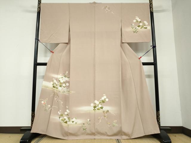 平和屋着物●訪問着　草花文　暈し染め　金彩　正絹　逸品　DAAW5802ud