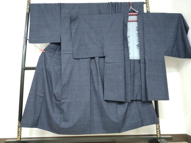 平和屋着物●男性　本場結城紬　重要無形文化財　アンサンブル　長羽織　100亀甲　総詰め　正絹　逸品　DAAW5811ud