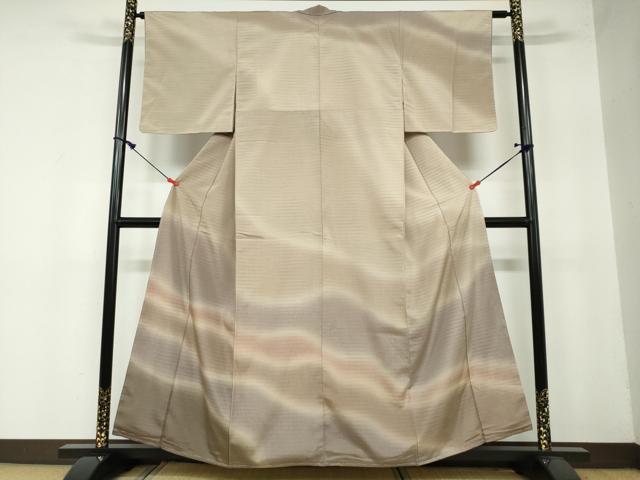 平和屋着物●本塩沢　やまだ織　訪問着　染色作家　桐村博　霞文　正絹　逸品　未使用　DAAW5844ud