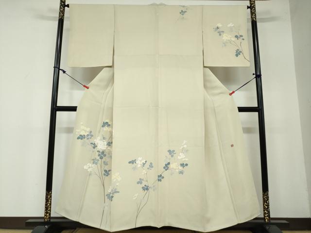 平和屋着物●訪問着　友禅　作家物　枝花文　正絹　逸品　DAAW5862ud