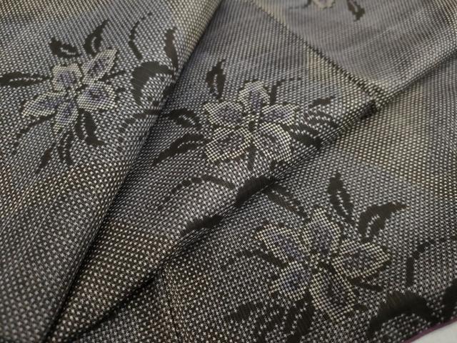 平和屋着物●本場大島紬　7マルキ　草花文　正絹　逸品　DAAW5875ud