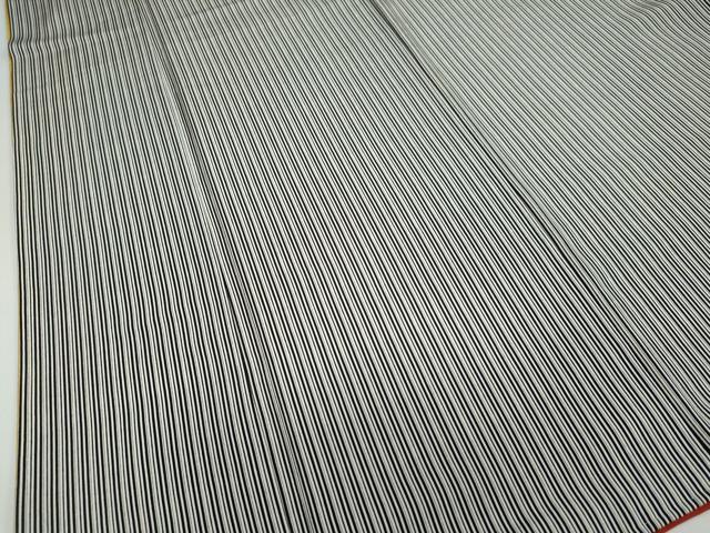 平和屋着物●上質な小紋　変わり縞　ロング丈　正絹　逸品　DAAW5881ud