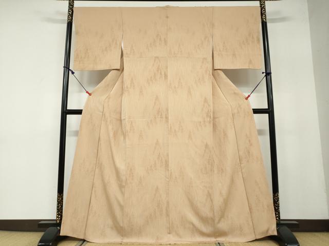 平和屋着物●皇室献上作家　北出与三郎　無地絵羽訪問着　樹林地紋　伽羅色　正絹　逸品　DAAW5892ud