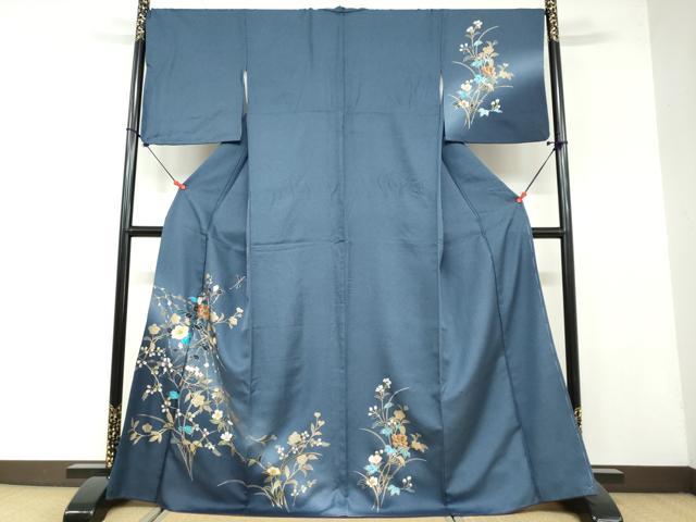 平和屋着物●訪問着　枝花文　暈し染め　金彩　正絹　逸品　DAAW5904ud