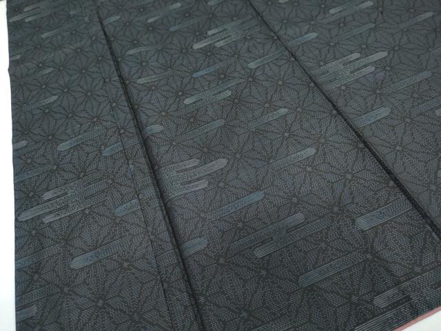 平和屋着物●本場大島紬　雲霞麻の葉文様　正絹　逸品　DAAW5910ud