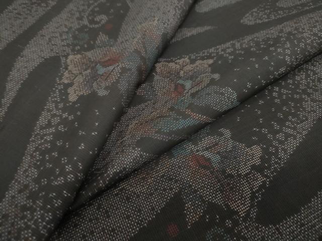 平和屋着物●本場大島紬　9マルキ　枝花文　正絹　逸品　DAAW5918ud