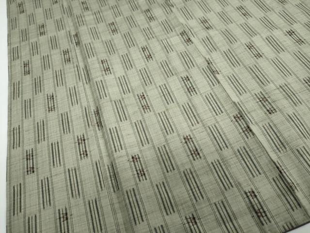 平和屋着物●希少　重要無形文化財　本場久米島紬　ゆうな染　手織　絣文様　正絹　逸品　DAAW5923ud